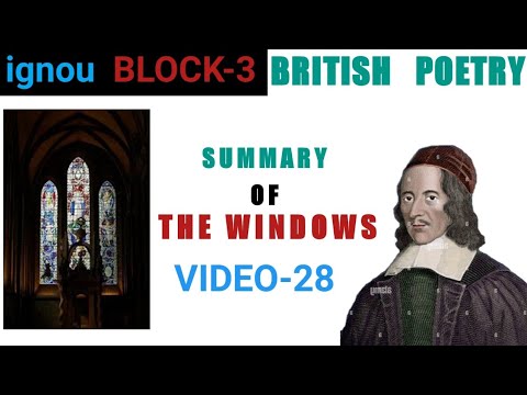 THE WINDOWS by GEORGE HERBERT - YouTube