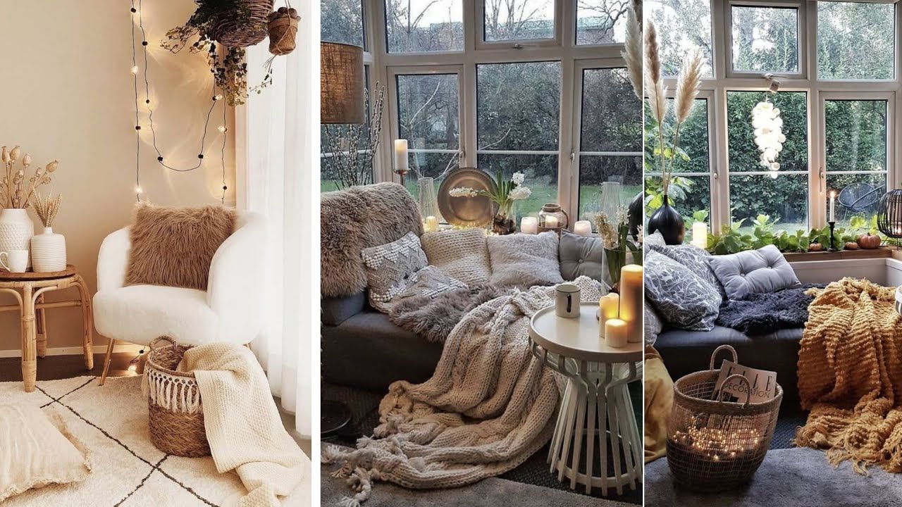 Cozy winter corner ideas | winter corner and reading nook designs - YouTube