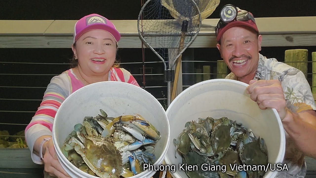 245,USA Luật Câu Bắt Ghẹ Trúng Đậm Nấu Cháo Khuya Ăn,Fishing Crab&Cook ...
