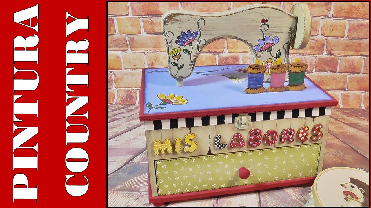 COSTURERO DE MADERA PINTADO CON ESTILO COUNTRY - YouTube