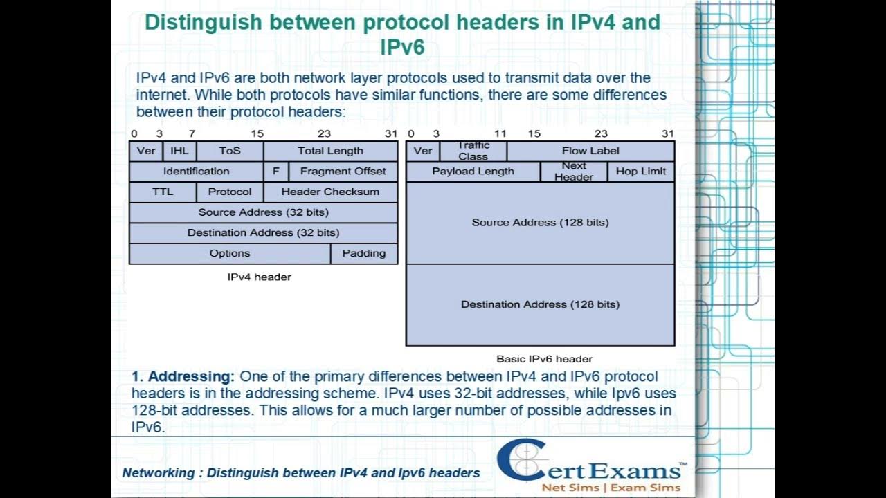 Distinguish between protocol headers in IPv4 and IPv6. - YouTube