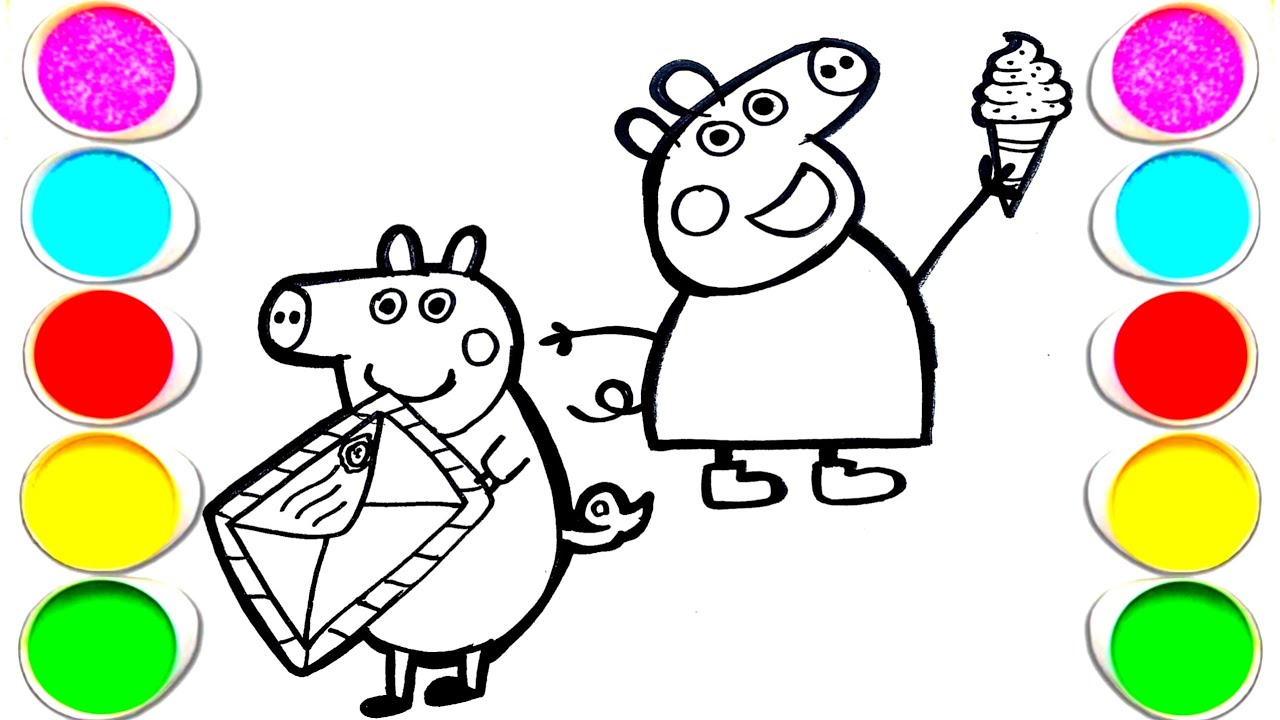 George pig Easy | Peppa pig Full Episode | Peppa pig Drawing and ...