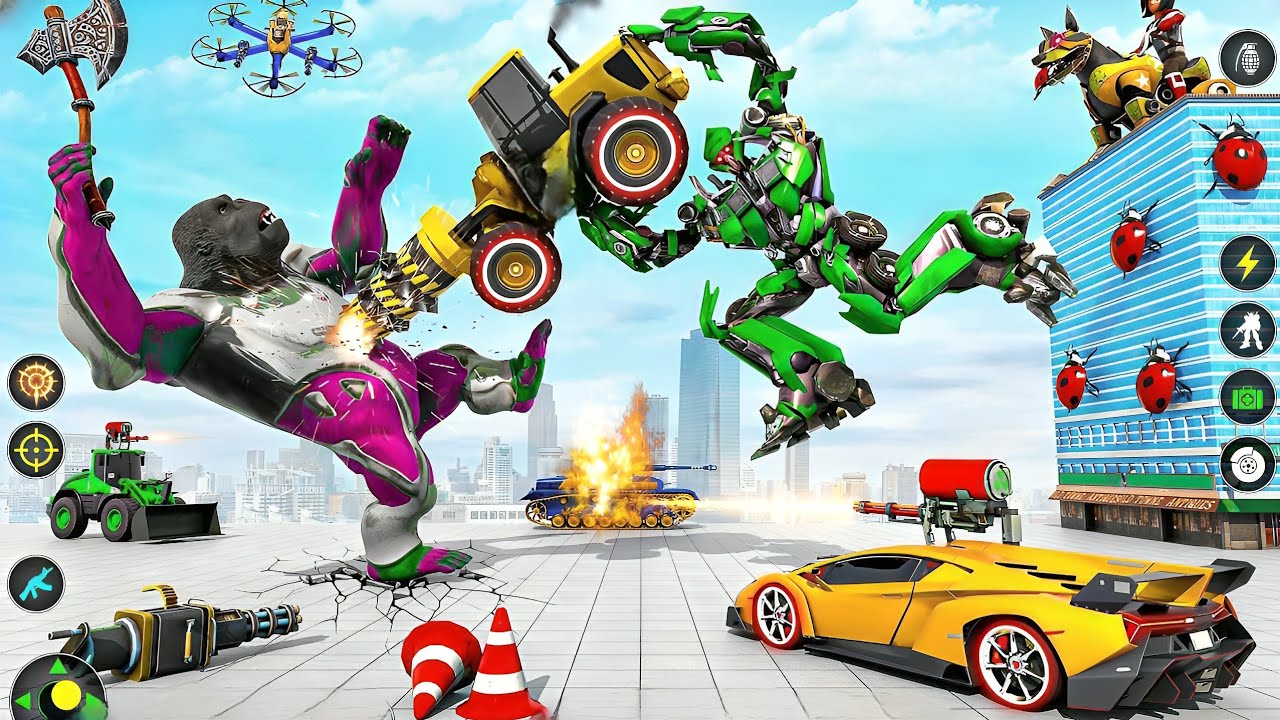 Jet Robot Car Transformation Simulator - Optimus Prime Multiple ...