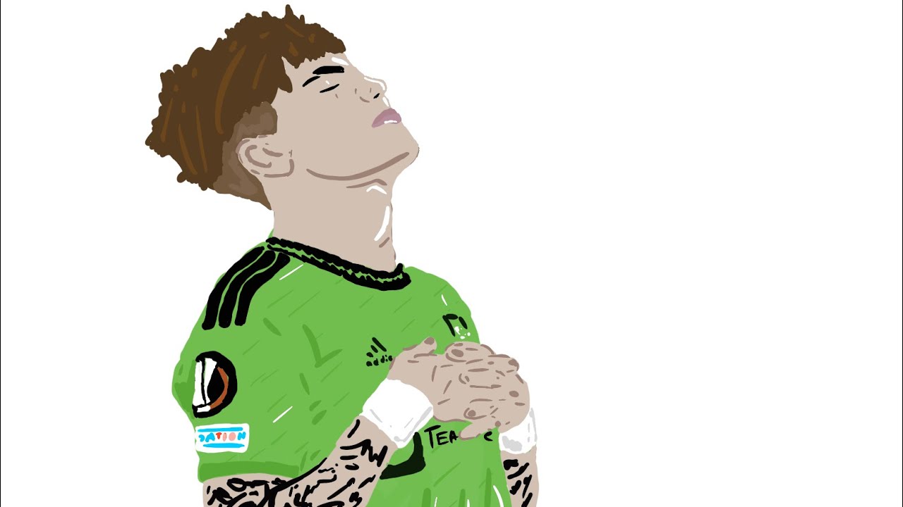 Drawing Alejandro Garnacho in 60 seconds - YouTube