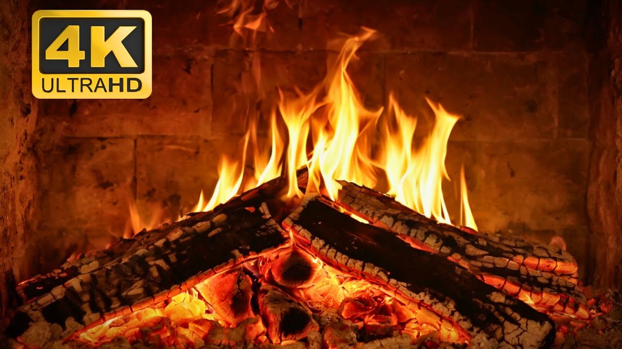 🔥 4K Fireplace Ambience (LIVE 24/7). Perfect Christmas Night Sounds ...