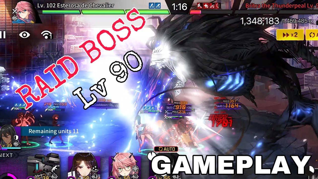 Clearing the Lv 90 Raid Boss BRITRA THE THUNDERPEAL - COUNTER:SIDE ...