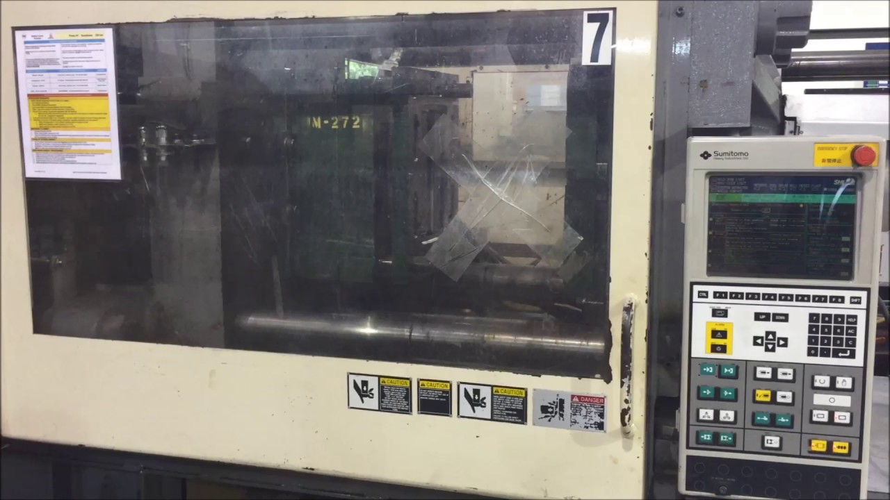 220 Ton Sumitomo Injection Molding Machine, Model SH220C, 26 Oz, Made ...