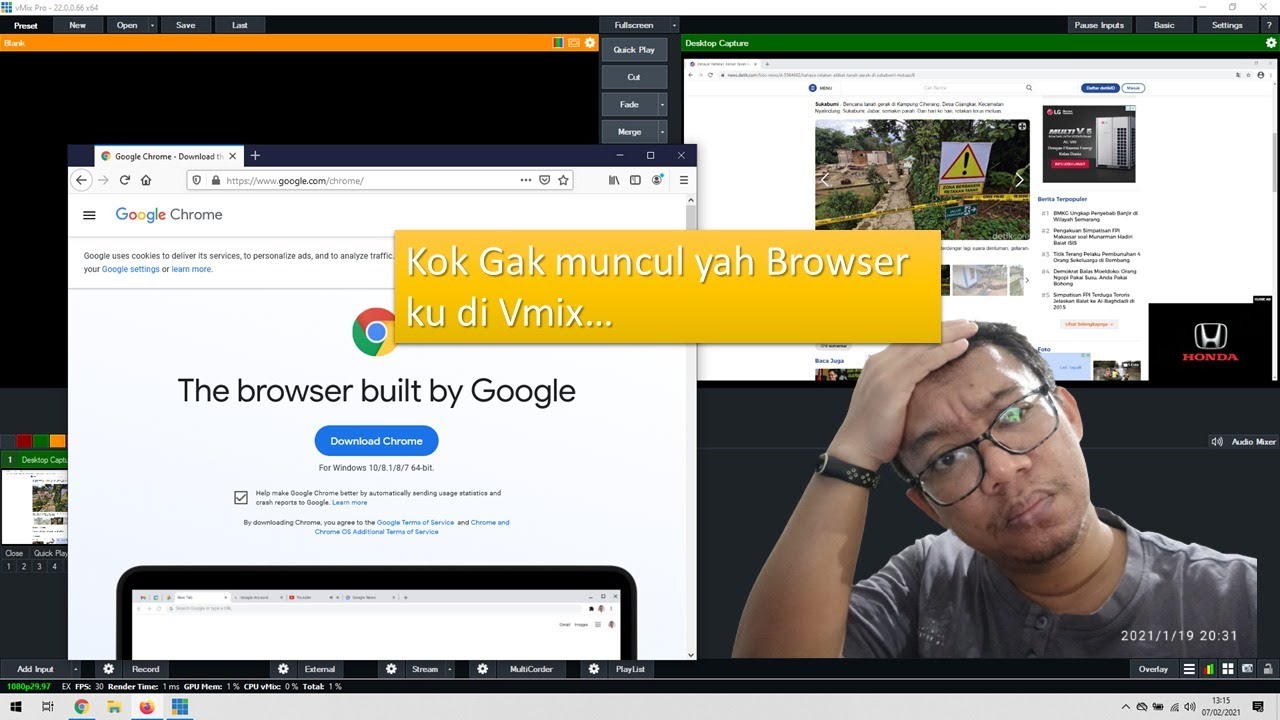 VMIX Desktop Capture ERROR Buka Chrome/Firefox Solusinya begini - YouTube