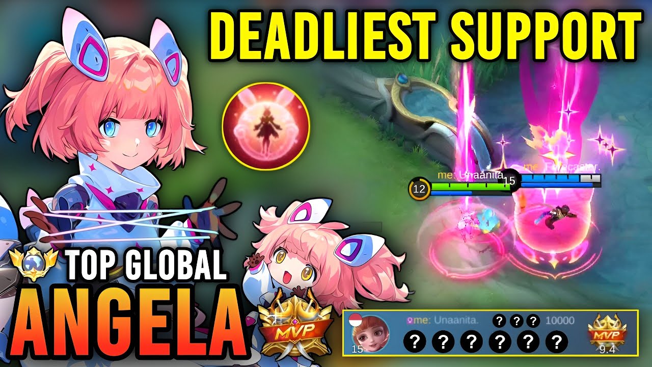 DEADLIEST SUPPORT!! ANGELA BEST BUILD 2023 | TOP GLOBAL ANGELA GAMEPLAY ...