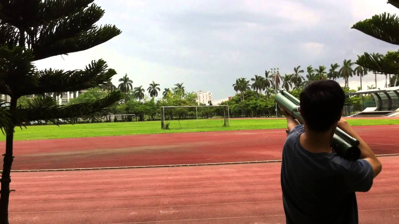 Test for Single shot water rocket launcher #6 - YouTube