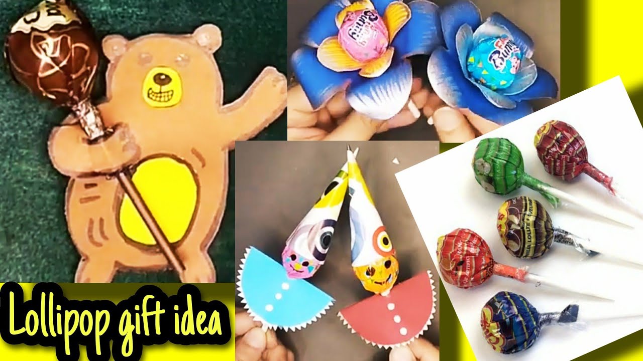 Lollipop Gift Ideas For Kids/3 Gift Wrapping Ideas/Joker,Flowers,Teddy ...