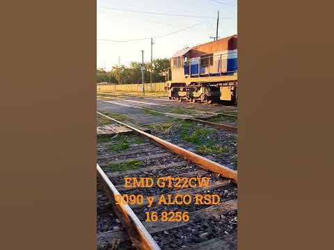 NCA locomotora EMD GT22CW 9090 y locomotora ALCO RSD 16 8256 maniobras en carriego rosario - YouTube