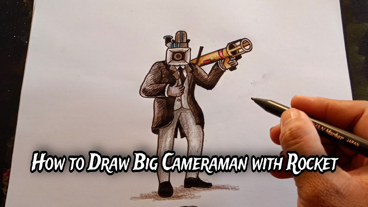 How To Draw Big Cameraman with Rocket @DaFuqBoom #skibiditoilet - YouTube
