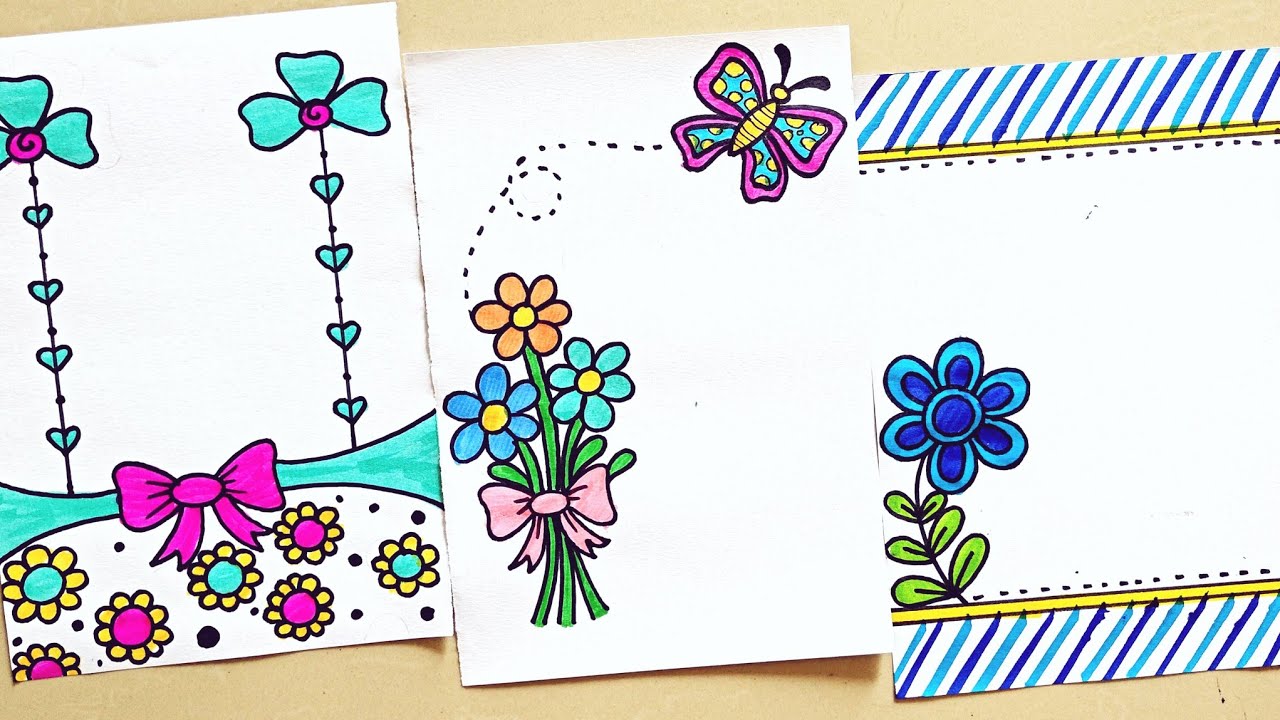 3 Easy design borders for project work|Project work front page design ...