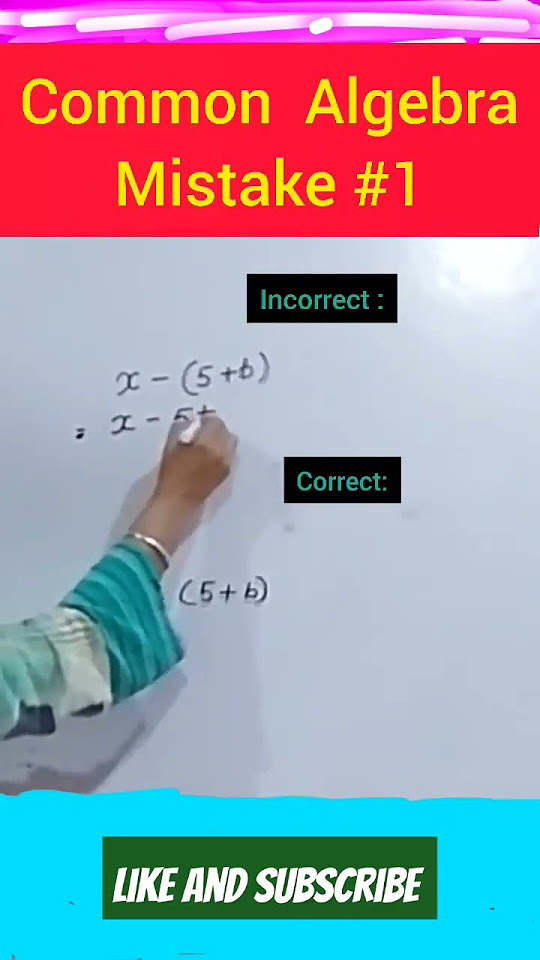 Common Algebra Mistakes :1 #shorts #algebra #mistakes #math - YouTube