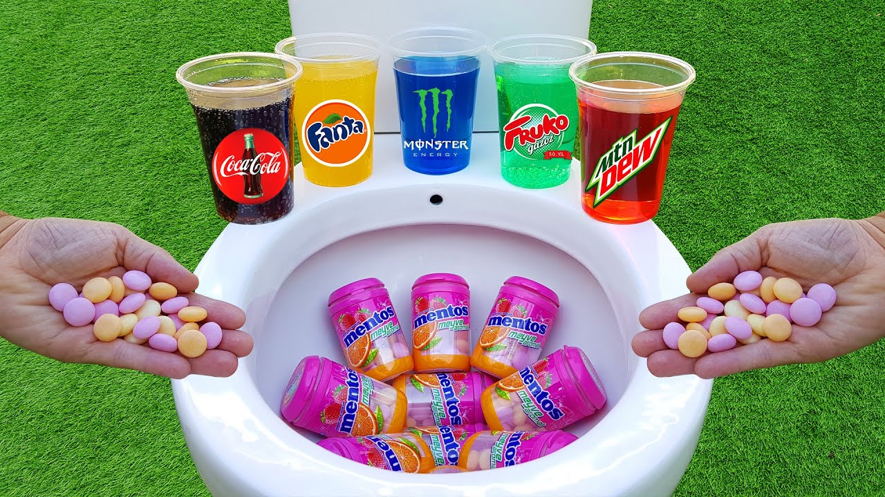 Fruity Mentos VS Coca Cola, Monster, Fanta, Mtn Dew, Fruko and Mentos ...