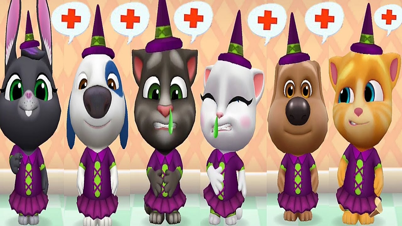 My Talking Tom Friends are Sick Halloween update Gameplay Android ios ...