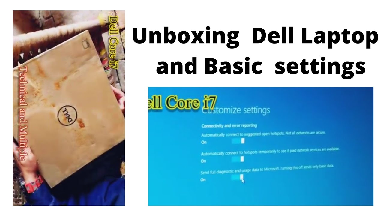 Dell laptop core i7 unboxing and basics settings / unboxing Dell laptop ...