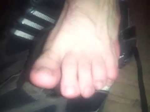 Dark black socks and white toes + barefeet