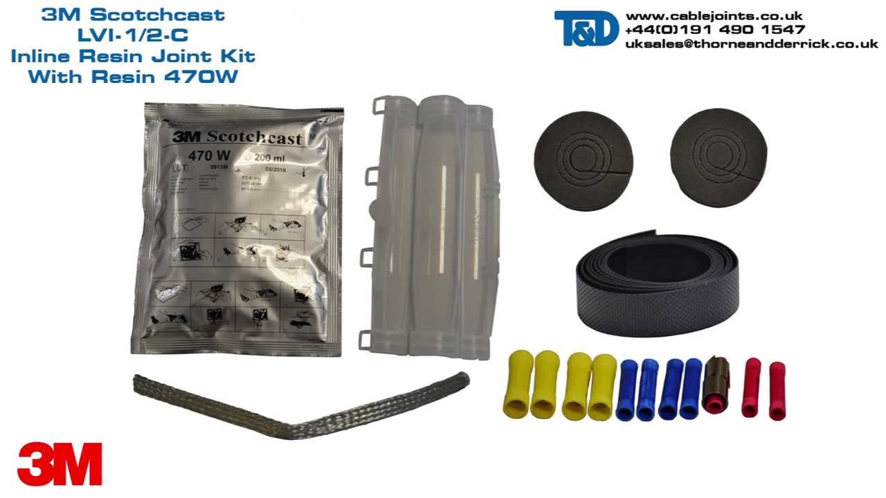 3M Scotchcast LVI-1/2-C Inline Resin Joint Kit With Resin 470W - YouTube