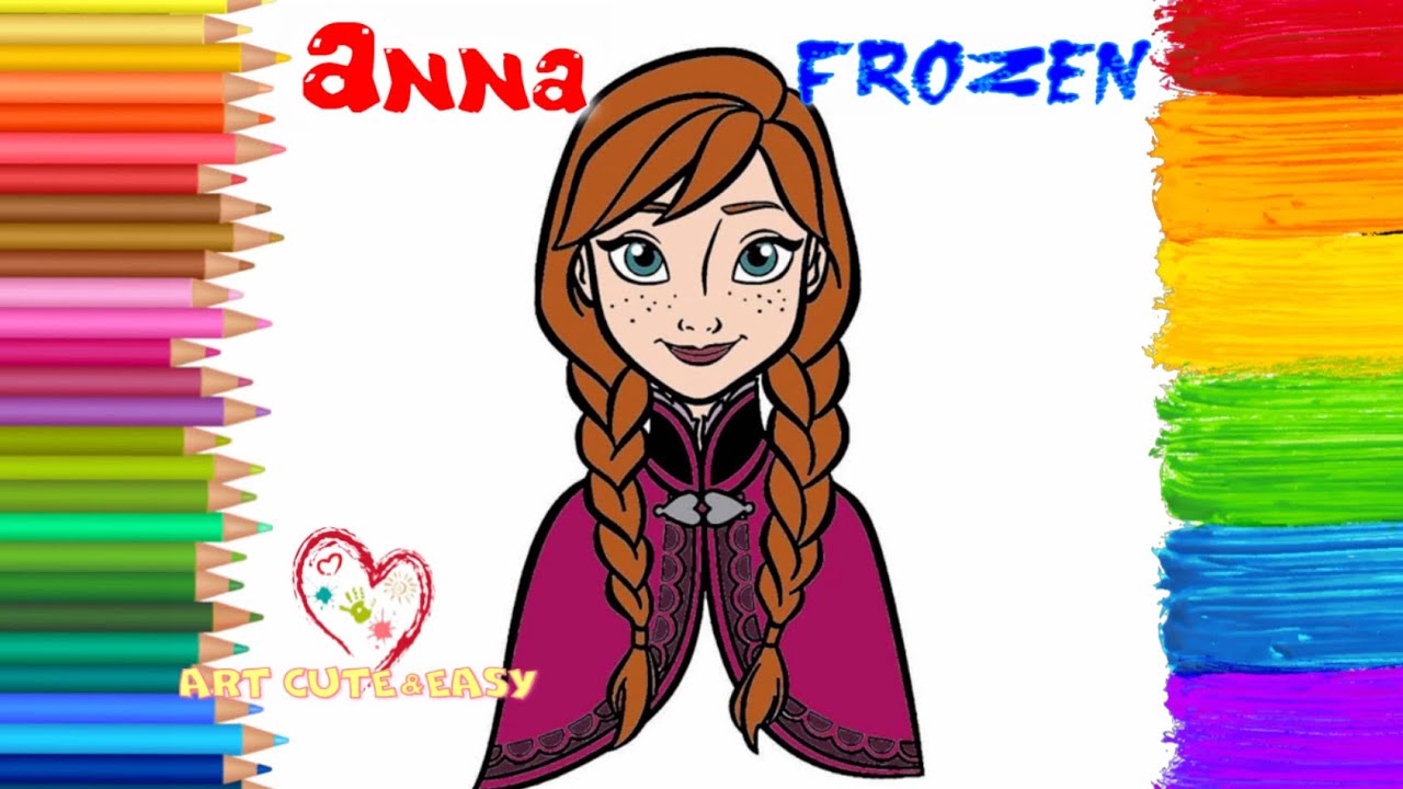 Draw Anna Frozen step by step - YouTube