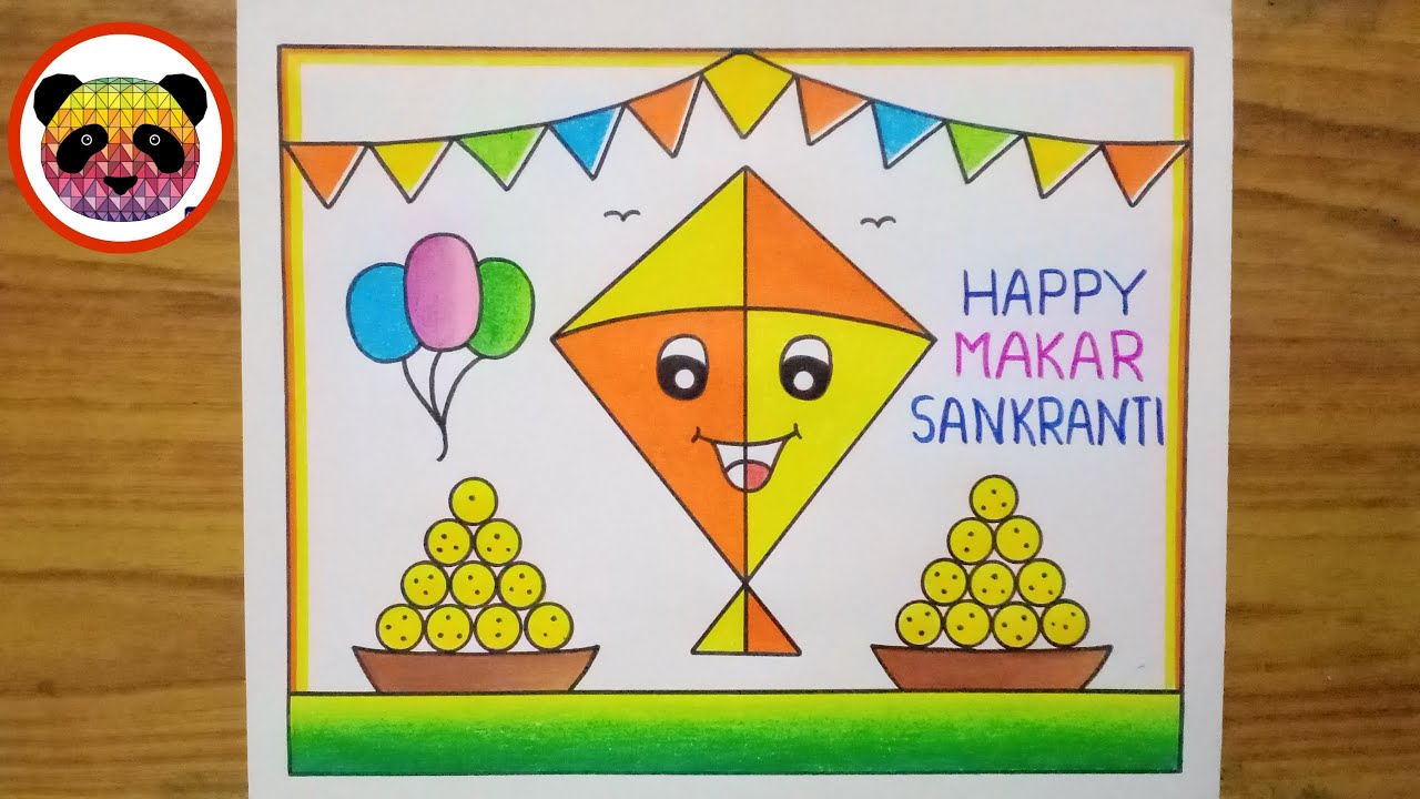 Makar Sankranti Drawing / Makar Sankranti Drawing Easy Steps / How to ...