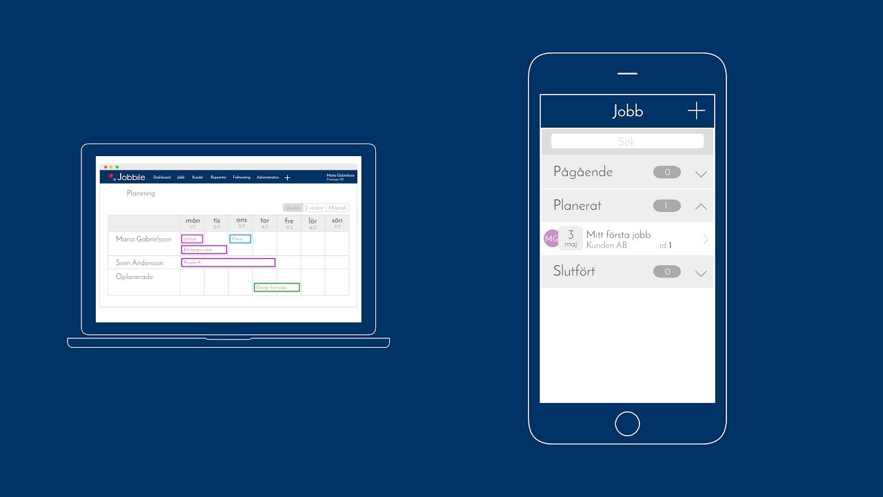 Jobbile Tidrapportering & Arbetsorder - YouTube