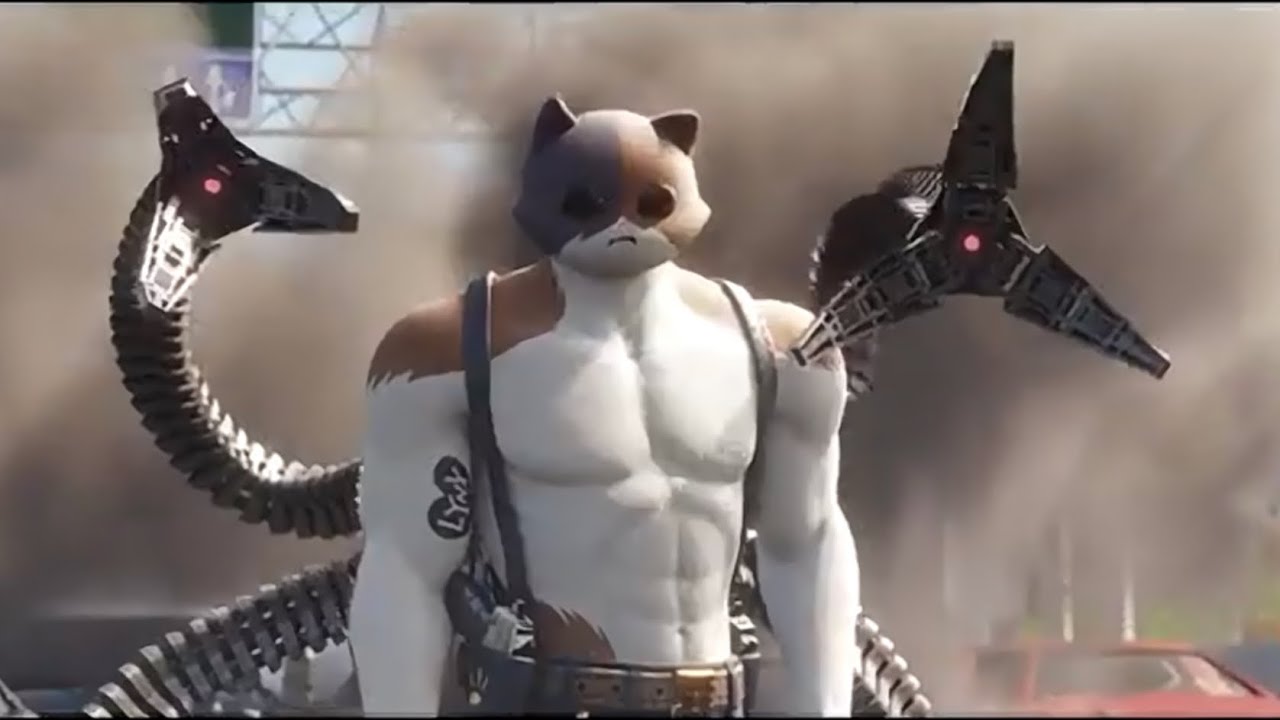Meowscles Becomes Doctor Octopus - Meowscles vs X-Lord Fight Scene ...