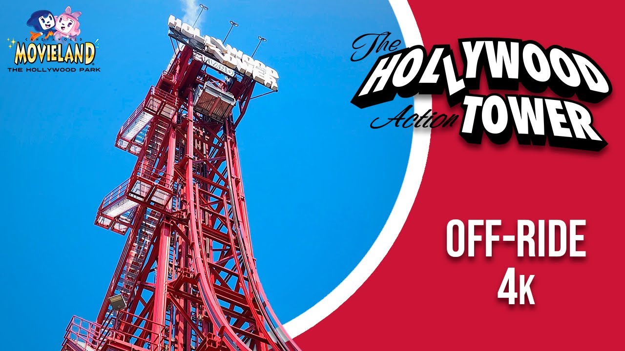 Hollywood Action Tower | Off-Ride POV - 4k | Intamin Freefall ...