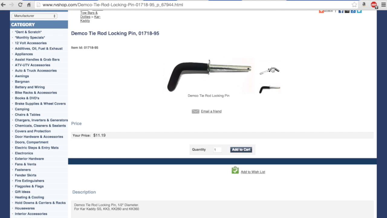 Demco Tie Rod Locking Pin - YouTube