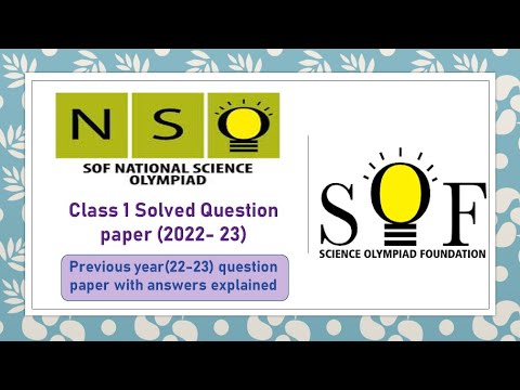 Class 1 SOF NSO Science #olympiad National Science olympiad solved ...