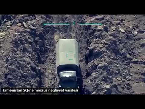 Erməni hərbi texnikaların Azerbaycan ordusu tərəfindən məhv edilməsi görüntüləri.(1)