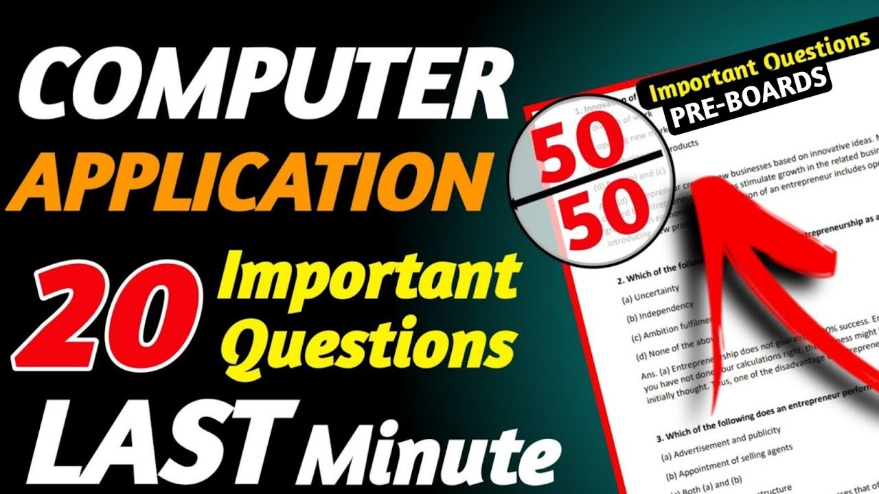 ये Questions आएंगे पेपर में Computer Application Class 10 PRE board ...