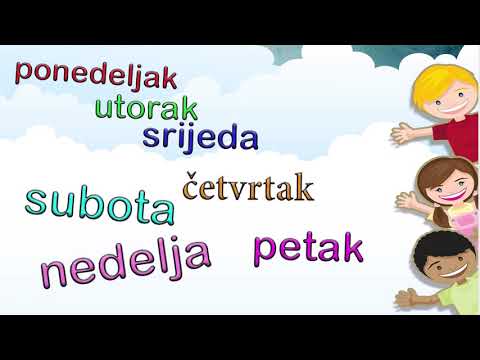 Učimo dane - dani u sedmici