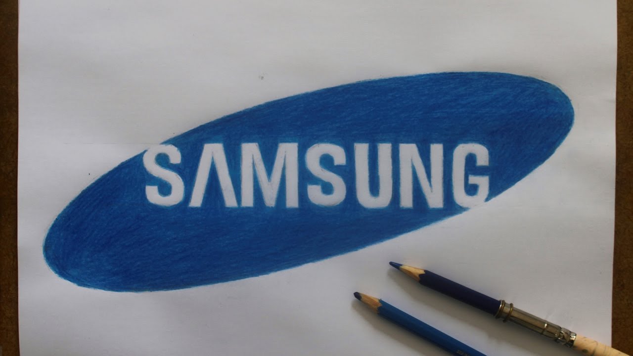 Como desenhar o logotipo da Samsung I How to draw the Samsung logo ...