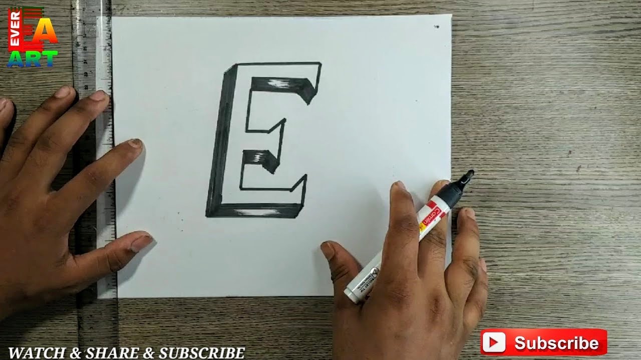 3d english text art with black market # E writing easy/ EVER ART ...