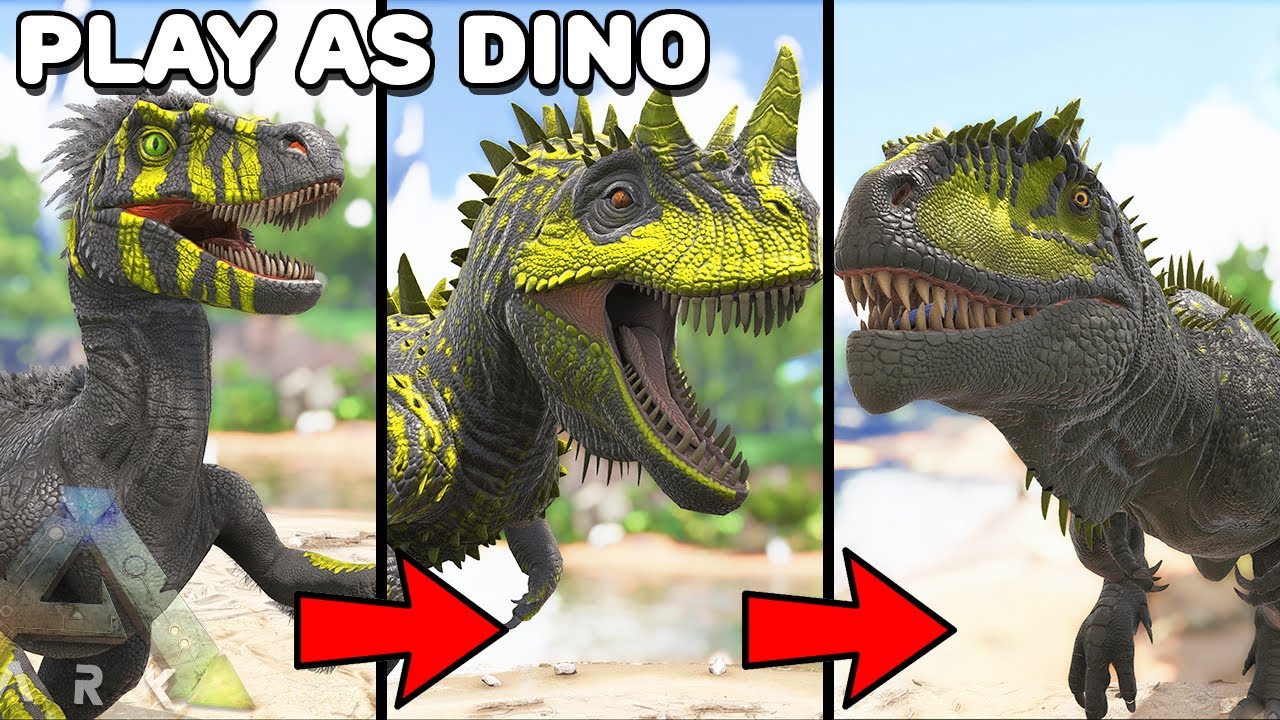 WE EVOLVE INTO THE STRONGEST CREATURE IN ARK !! | PLAY AS DINO | ARK ...