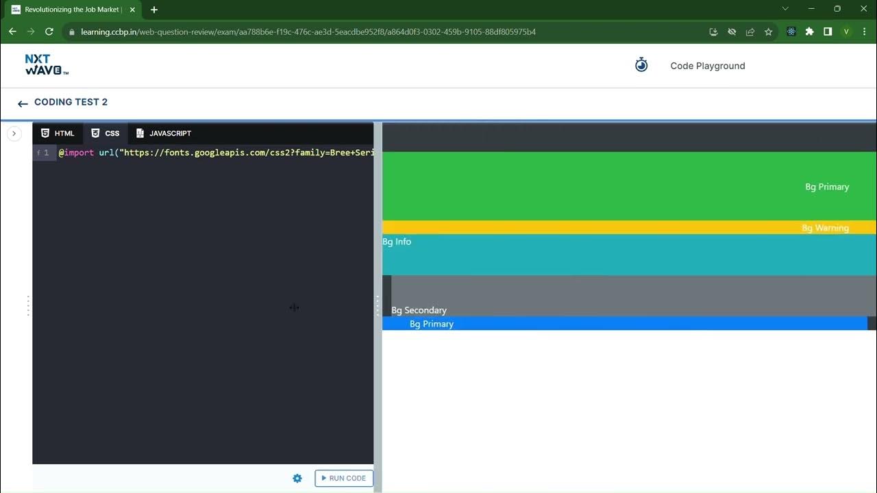 Mock Tests Coding Test 2 Html Css Bootstrap Nxtwave Ccbp 4 O Youtube
