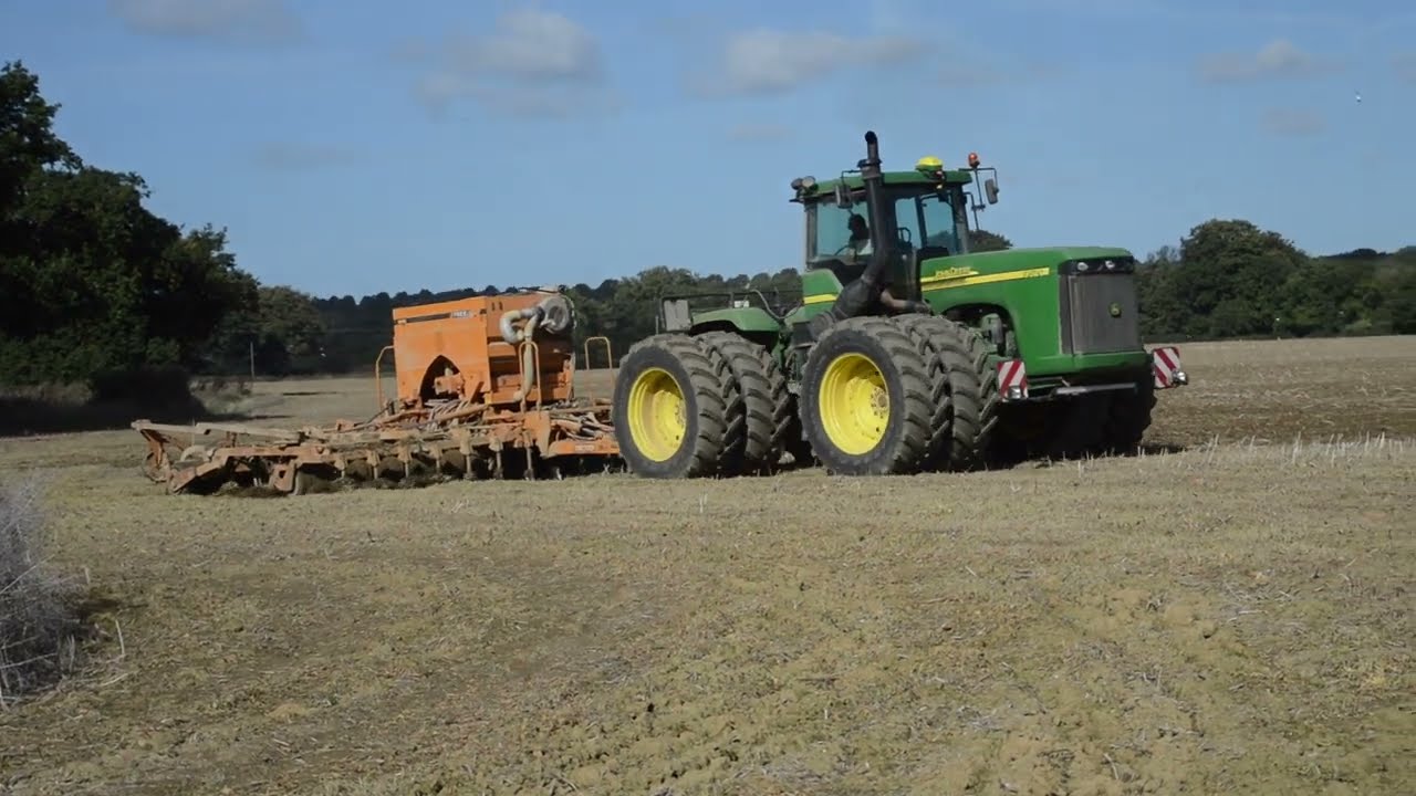 Big Tractor Farming - John Deere 9520 Artic on Duels Seed Drilling with ...