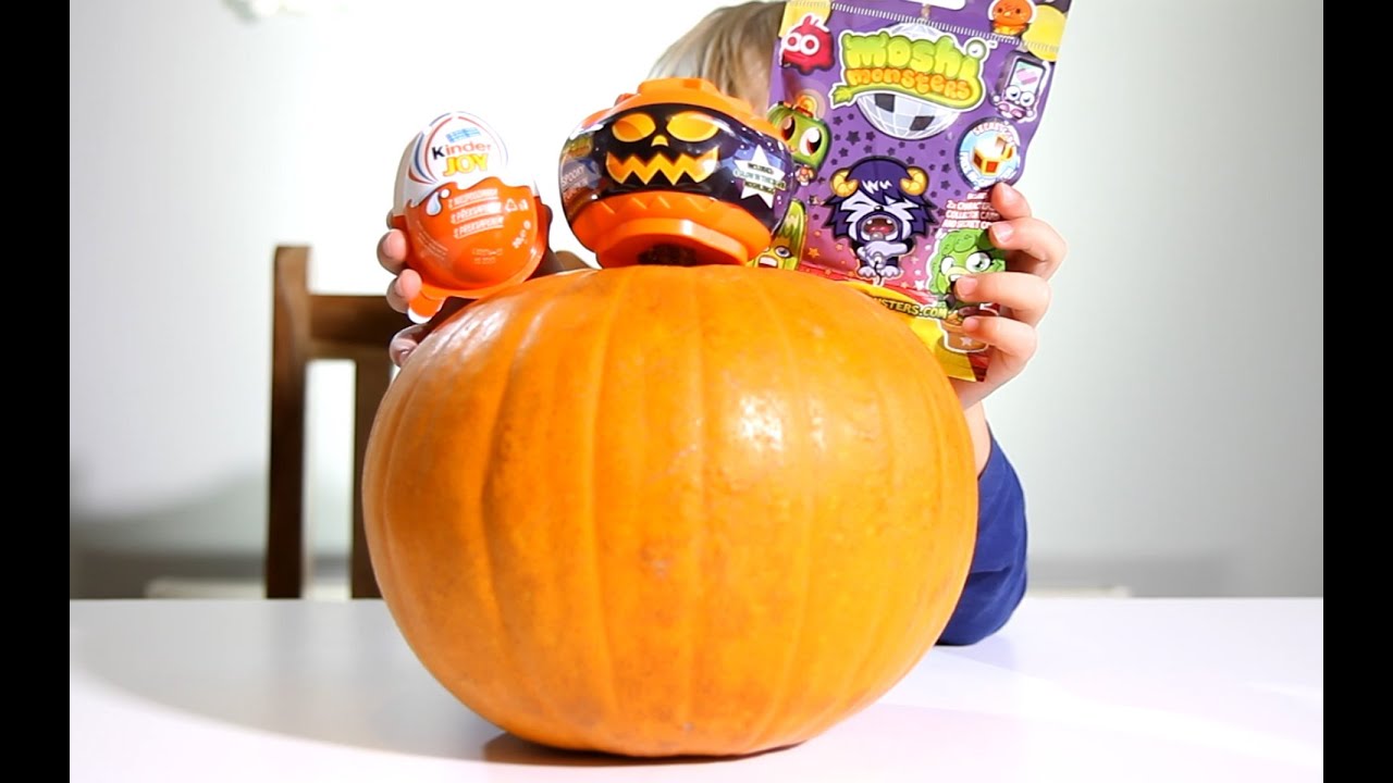 Halloween Pumpkin Moshi Monsters Egg and Kinder Joy Surprise Egg - YouTube