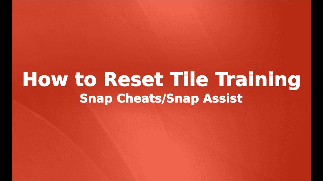 Snap Cheats: How to Reset Tile Training - YouTube