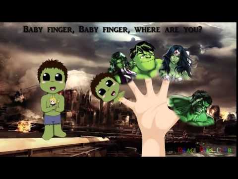 Hulk Finger Family Nursery Rhymes Song for Children | Finger Family ...