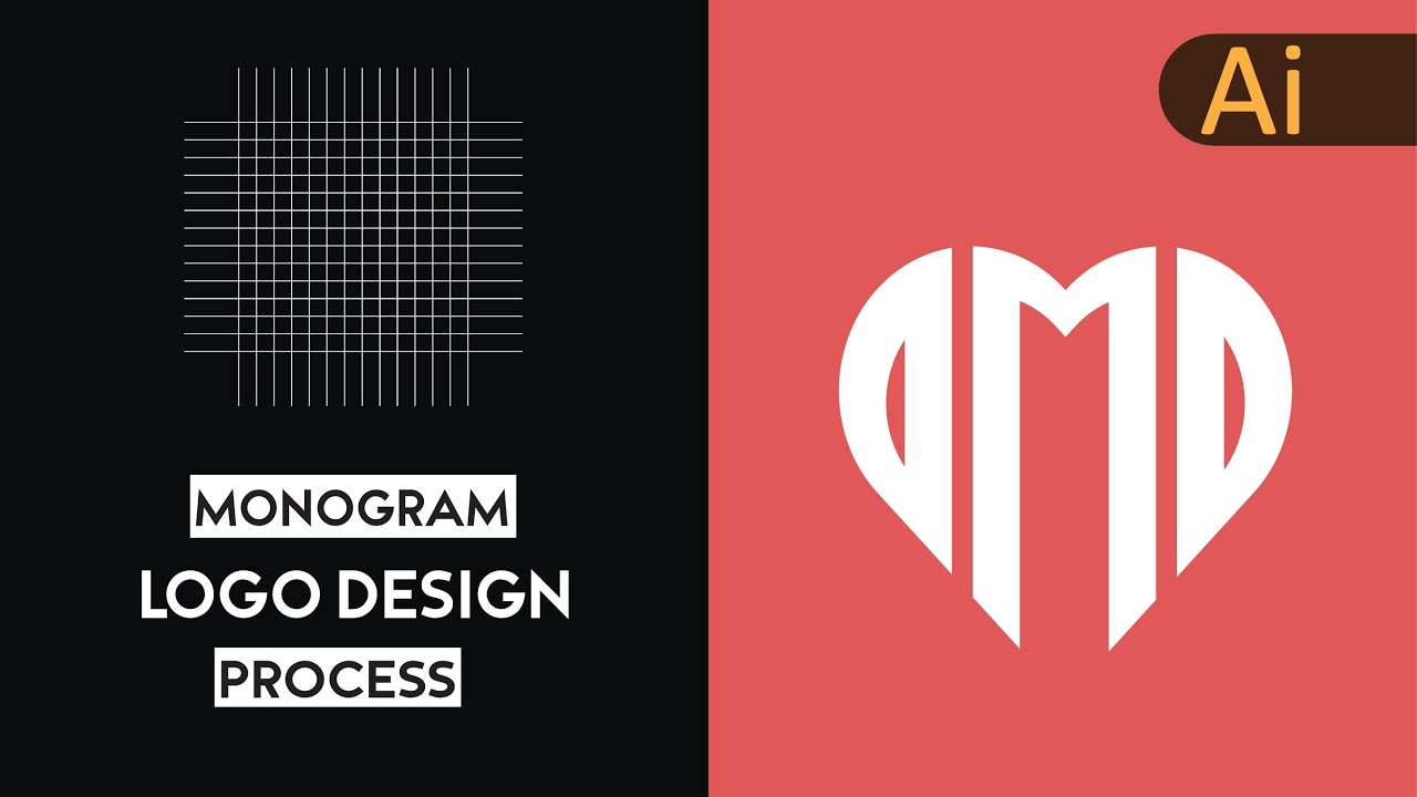 Monogram Logo Design Process - Illustrator Tutorial - YouTube