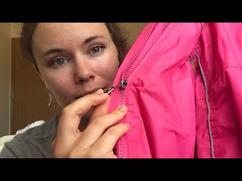 ASMR Jacket Zipper Sounds w/ Whisper