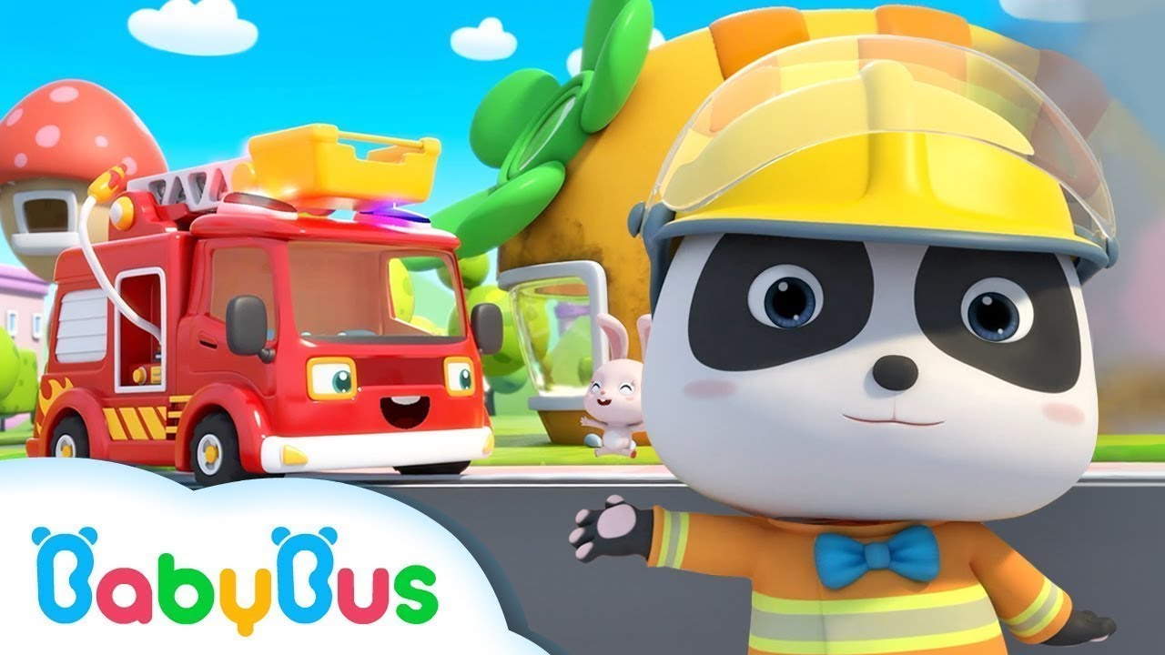 Action! Baby Panda Firefighter | Rescue Animals | BabyBus Cartoon - YouTube