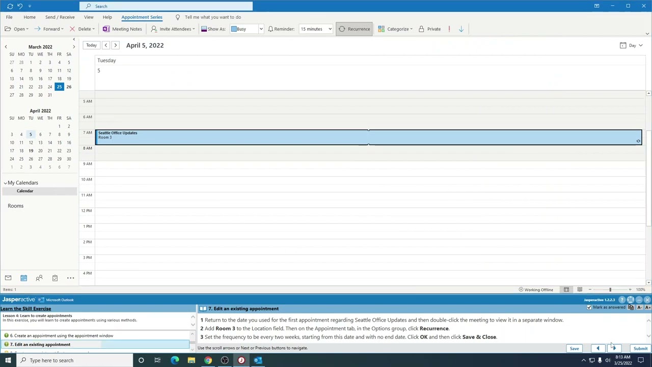 Outlook Lesson 4 1 Creating an Appointment - QuadExcel.com
