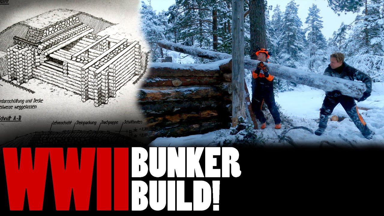 German WW2 Log Bunker Build (8) – The build continues in frozen arctic ...