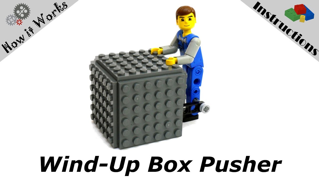 Lego Technic MOC - Wind-Up Box Pusher - Super funny! - YouTube