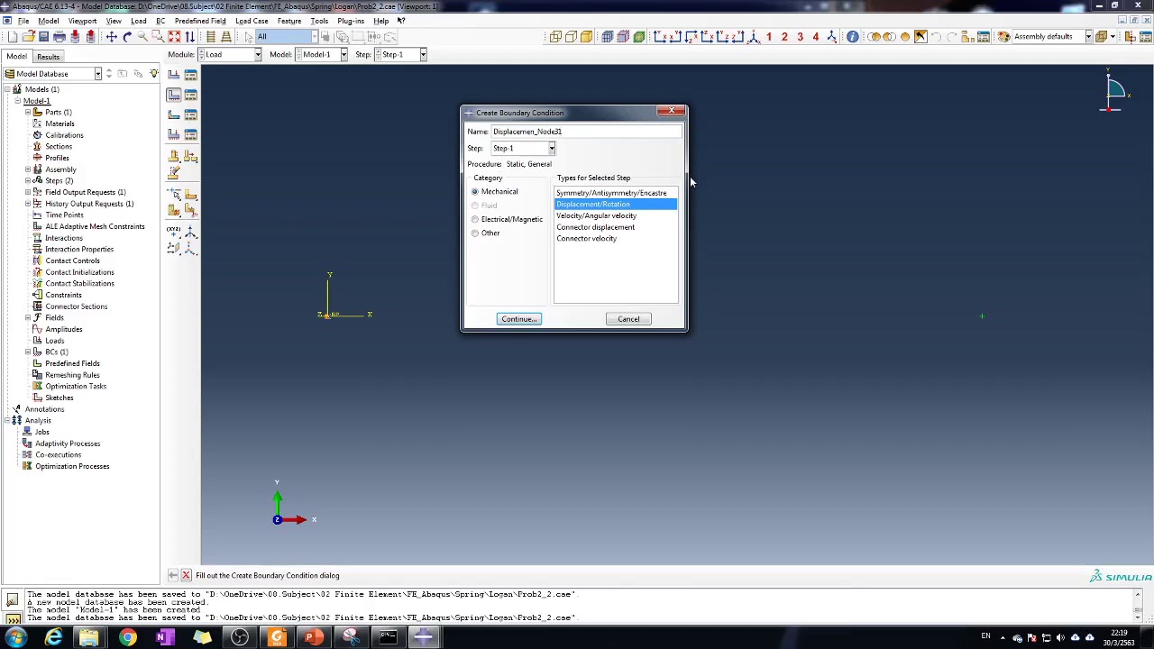 Basic Spring Element By Abaqus Youtube