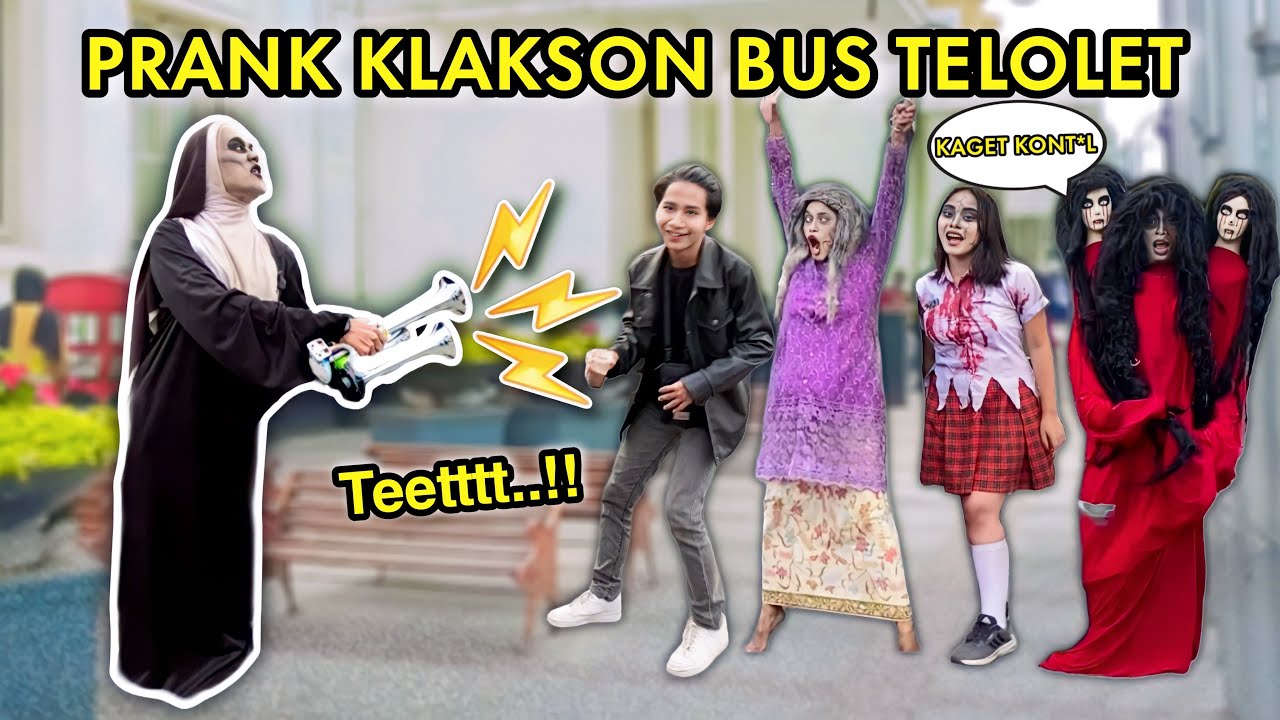 PRANK KLAKSON BUS TELOLET.. AUTO NGOMONG R4MAH.. !! - YouTube